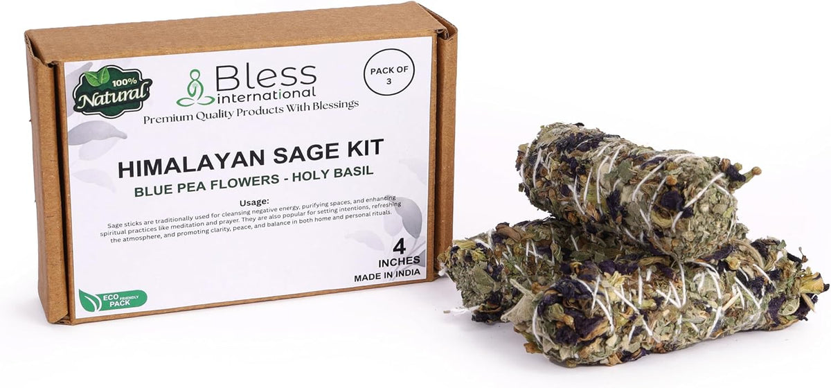 Himalayan Sage Incense 4 Inches Long (Holy basil - Blue pea flowers ...
