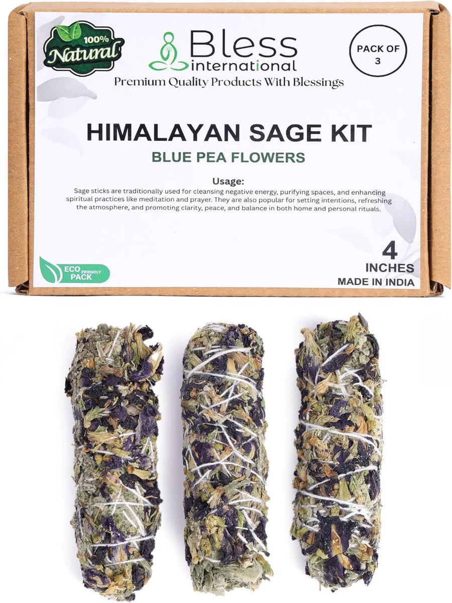 Himalayan Sage Incense 4 Inches Long (Blue pea flowers) – Bless ...