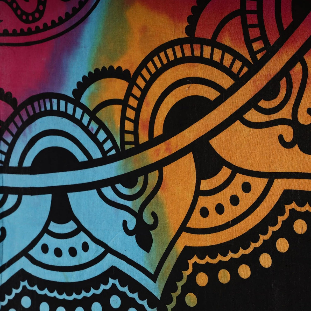 Beautiful Bohemian Psychedelic Hippie Tie Dye Window Curtain (Red Tie ...